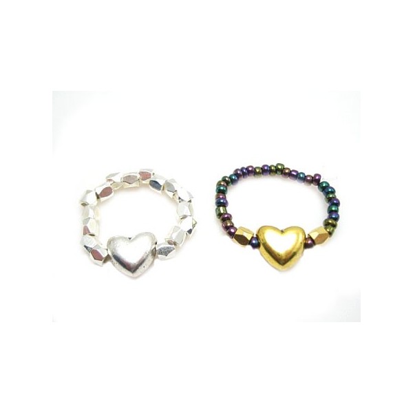 Valentins ring med perler og hjerte